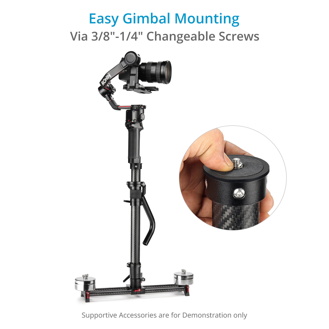 Flycam G-Axis 6000 Gimbal Support/Monopod Sled for Vest/Arm Stabilizer ...