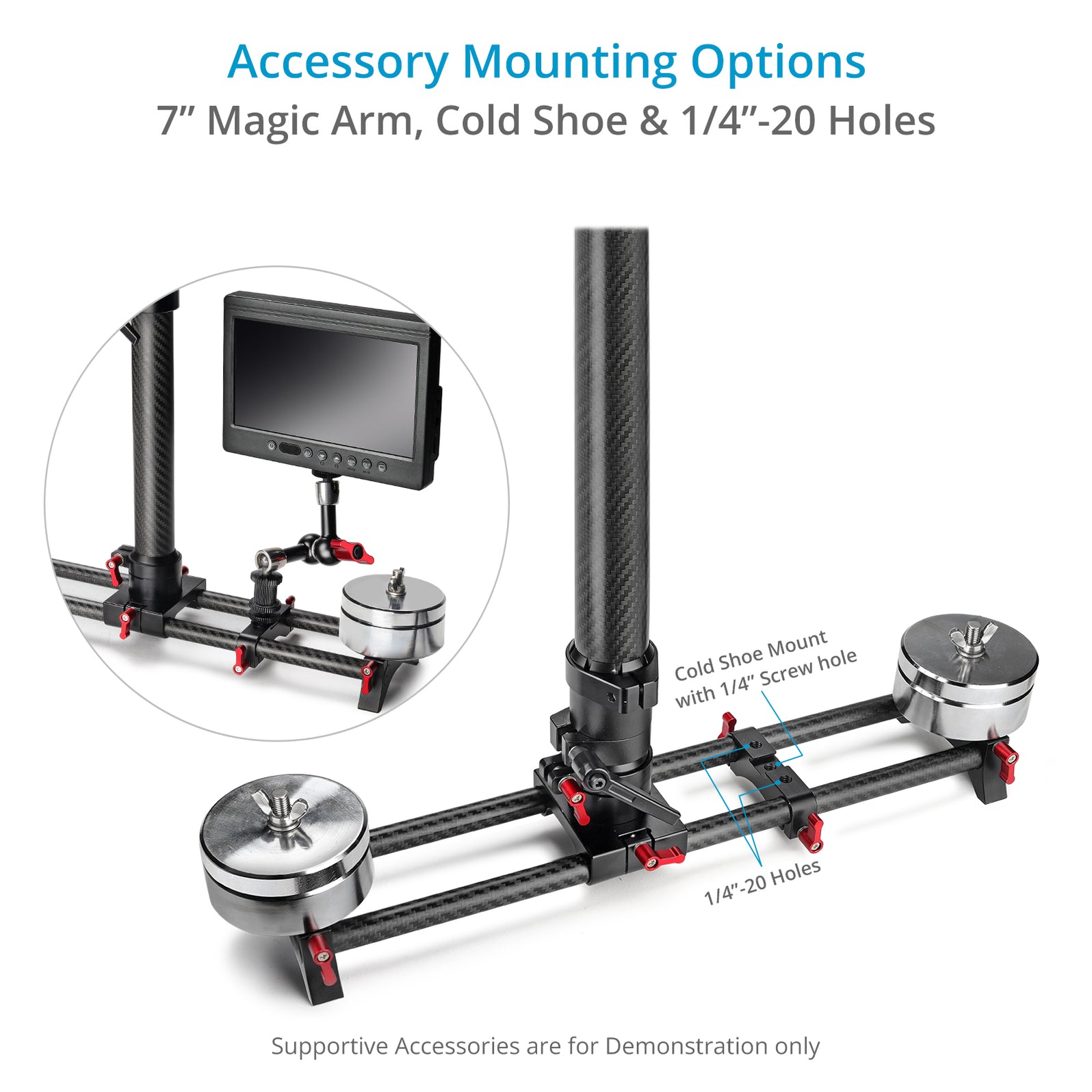 Flycam G-Axis 6000 Gimbal Support/Monopod Sled for Vest/Arm Stabilizer ...