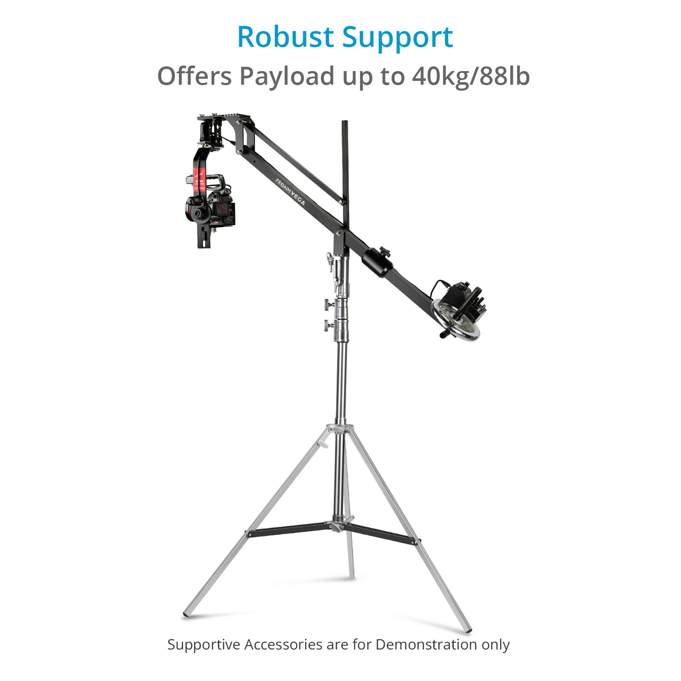 Proaim 11.3’ Ninja Double Riser Combo Stand for Lighting Fixtures & Gr