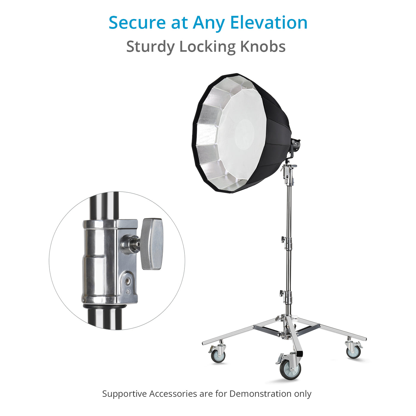 Proaim 6.2’ Low Ninja Double Riser Rolling Stand for Lighting Fixtures