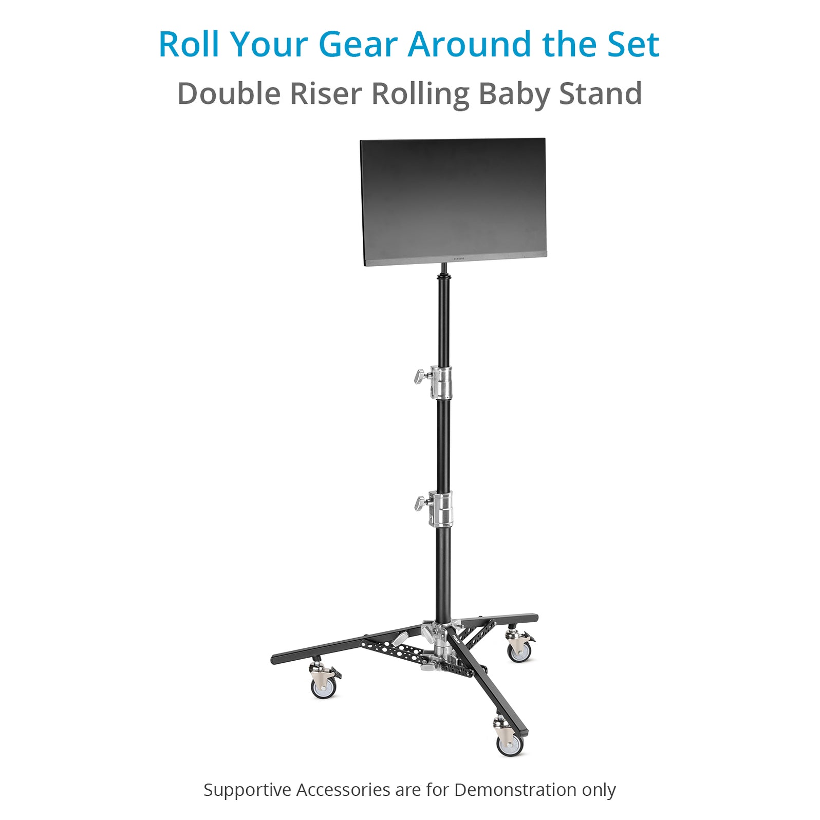 Proaim 6.16ft Double Riser Rolling Monitor Stand