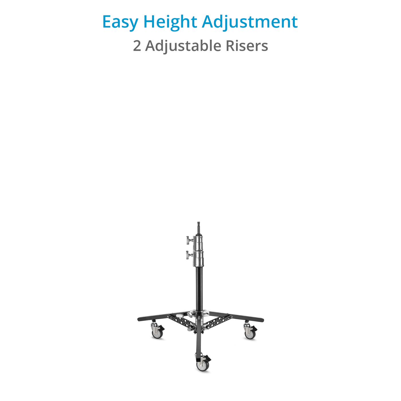 6.16ft Double Riser Rolling Monitor Stand with 5/8” | Proaim