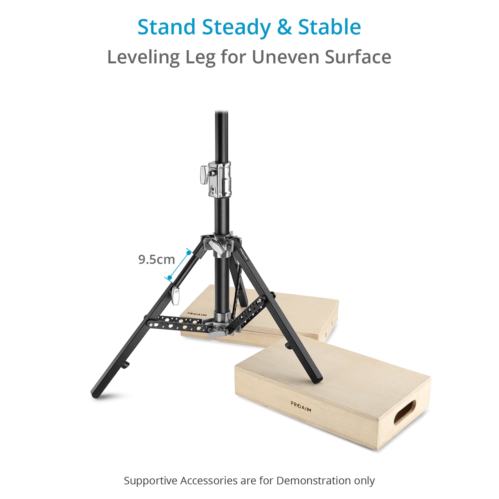 6.16ft Double Riser Rolling Monitor Stand with 5/8” | Proaim