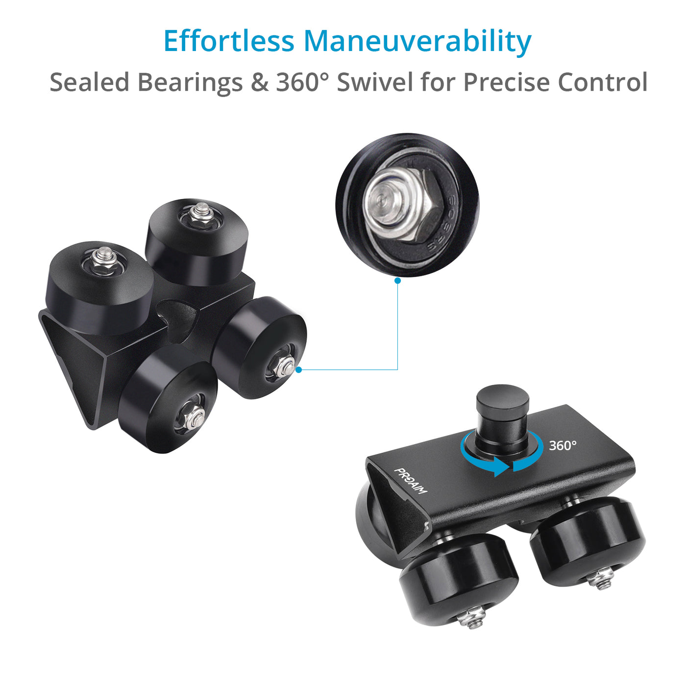 Track Wheel Set for Portable Heavy-Duty Camera | Proaim