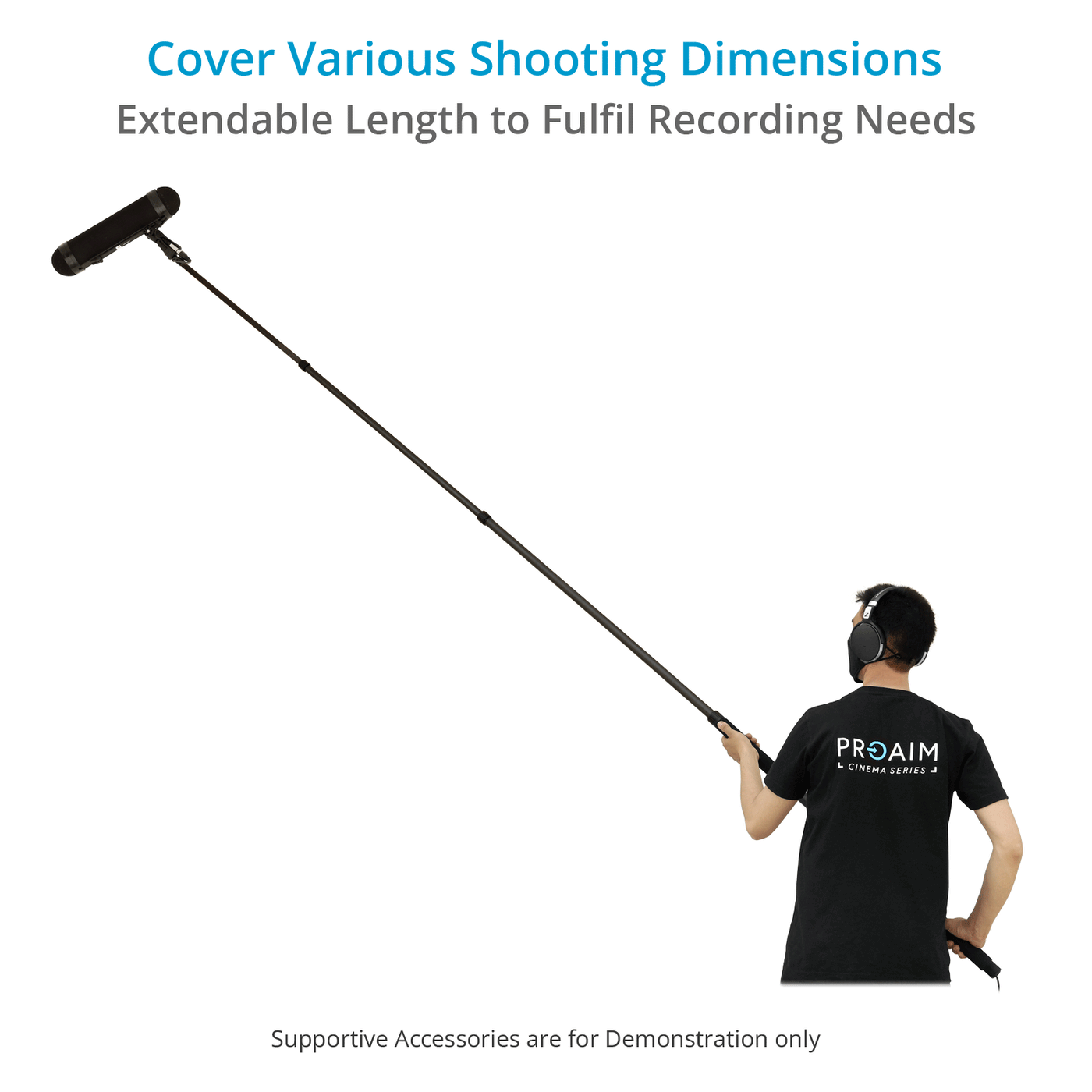 Proaim 12 Carbon Fiber Boom Pole w 40cm Blimp Windscreen