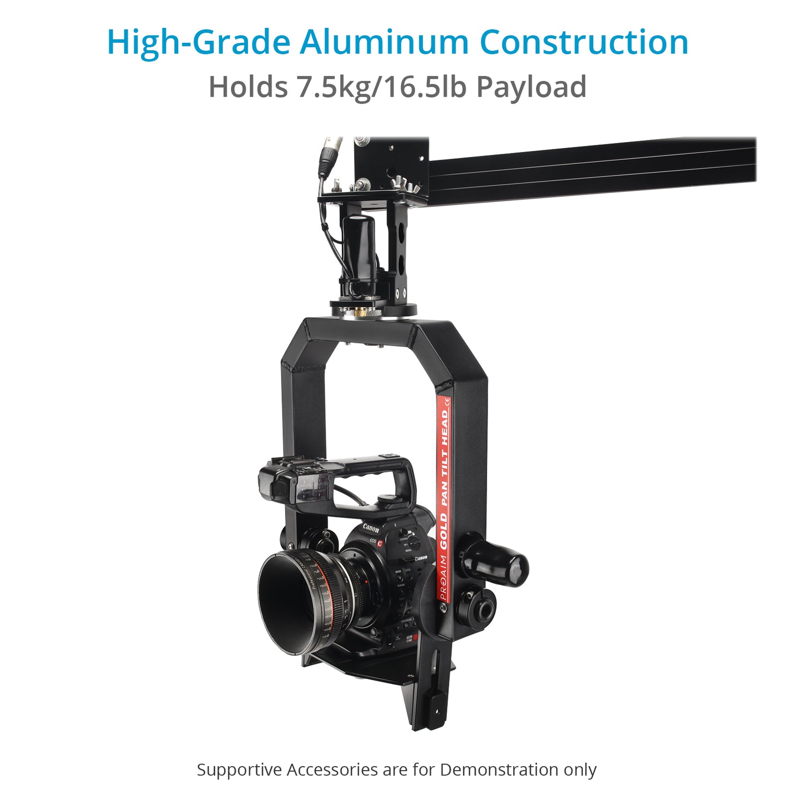 Proaim Gold Pan Tilt Head for Camera Jib Crane